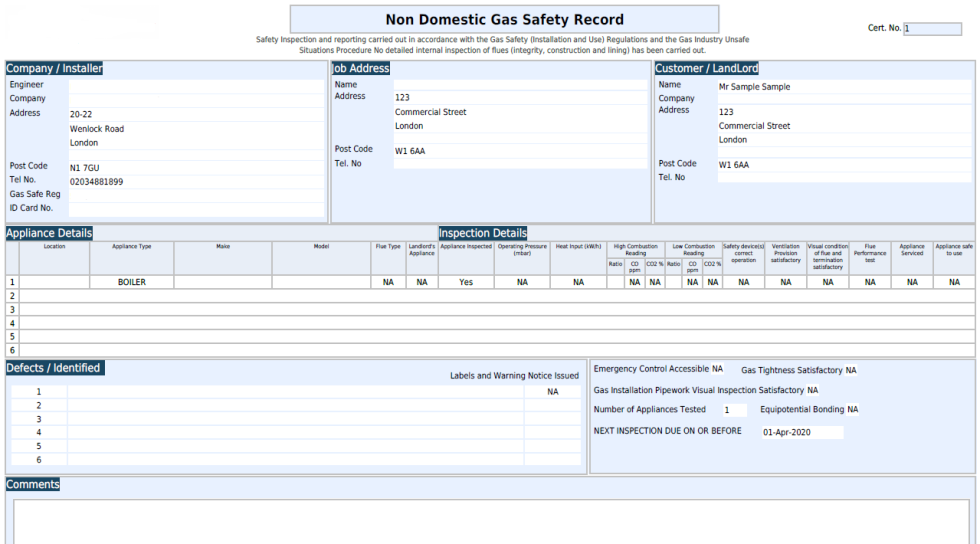 Commercial Gas Certificates London - Certify My Property